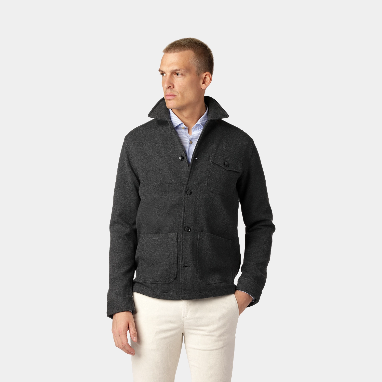 Exklusiv Dressad Overshirt för Herr | Mjukt Stickat Material | Lyx ...